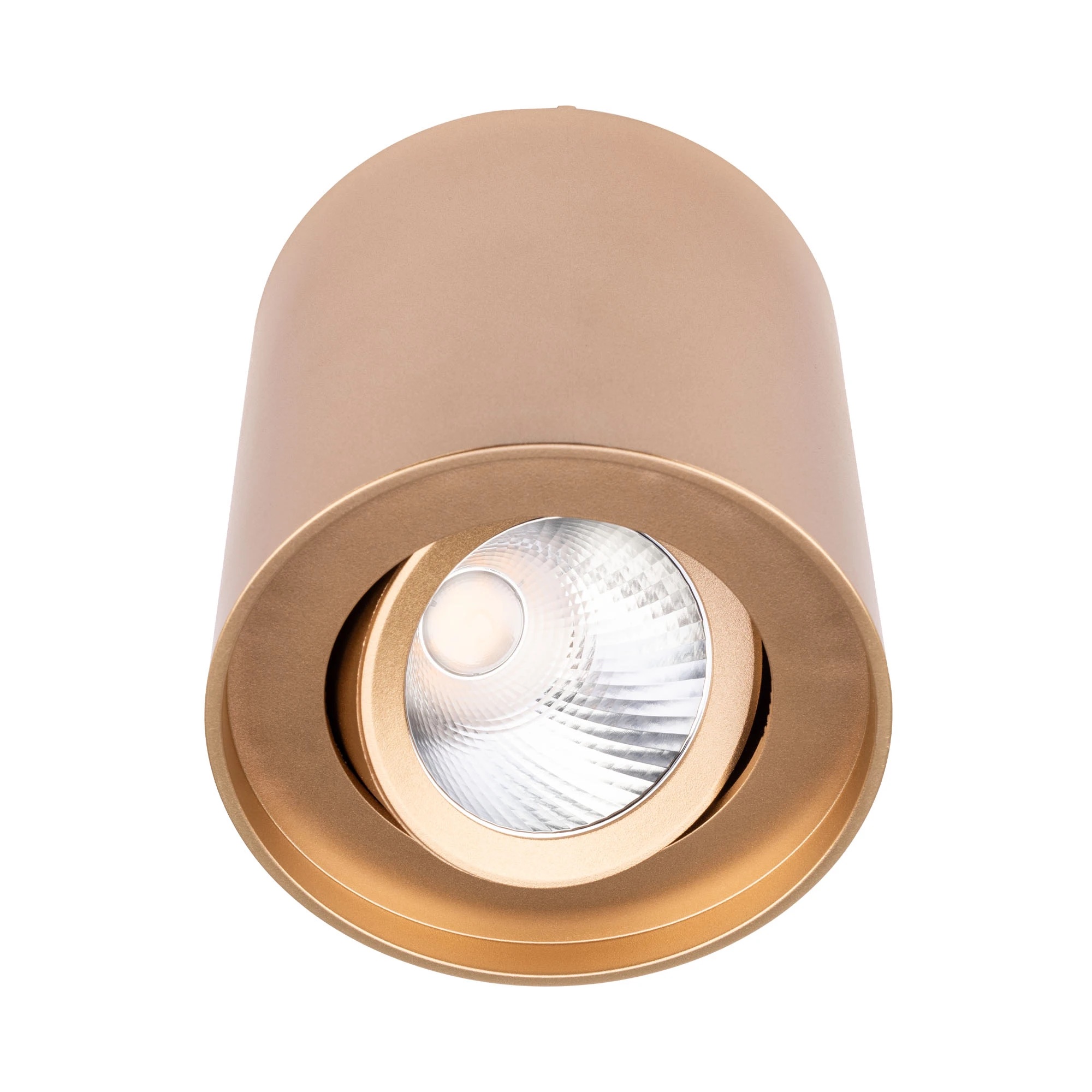 Spot LED aparent PC 01 70434, 10W, lumina calda, orientabil, auriu mat ...